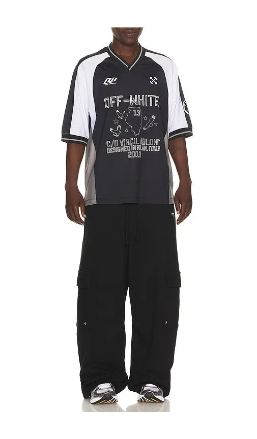 Off-White Eagle Team Soccer Jersey - Black