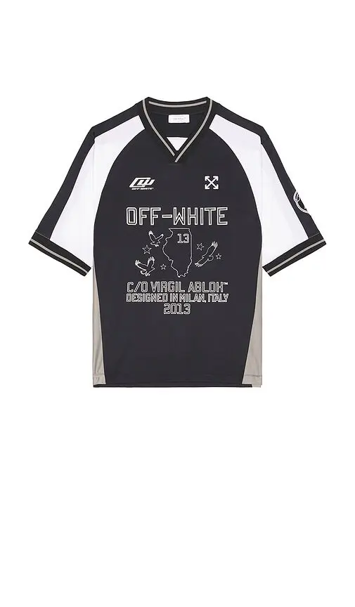 Off-White Eagle Team Soccer Jersey - Black