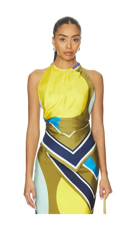 Amir Taghi Halterneck Asymmetrical Top