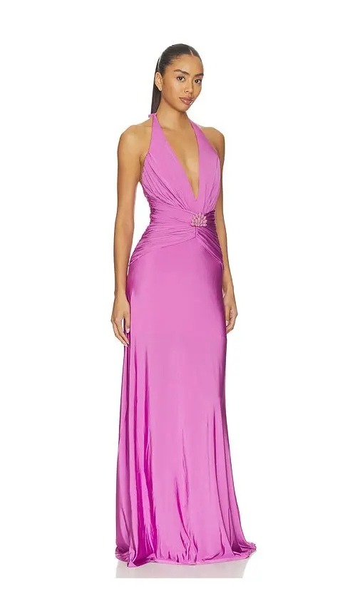 PatBO Gisele Jersey Halterneck Maxi Dress With Back Slit