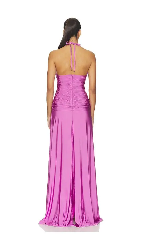 PatBO Gisele Jersey Halterneck Maxi Dress With Back Slit