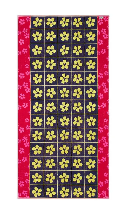 DUSEN DUSEN Hibiscus Beach Towel In Pink,yellow