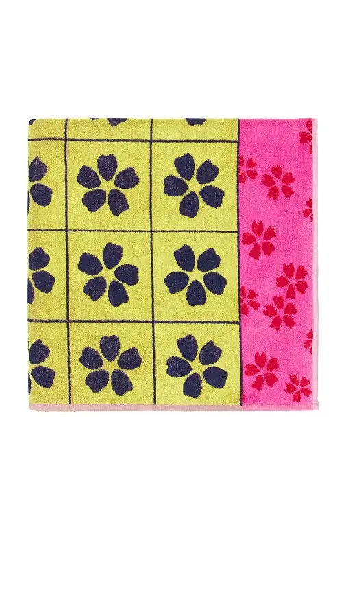 DUSEN DUSEN Hibiscus Beach Towel In Pink,yellow