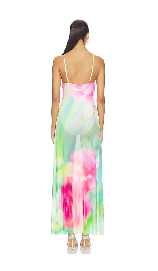 AFRM Rivka Maxi Dress With Floral Print - Green Rose