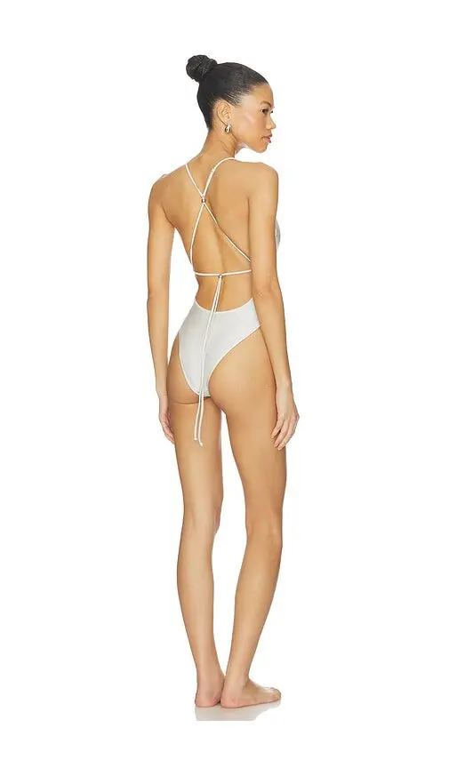 Frankies Bikinis X Jennie Agnes Satin One Piece - Moon