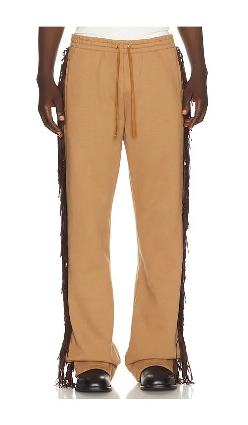 AUSTIN POST Fringed Straight Cut Pant - Coyote
