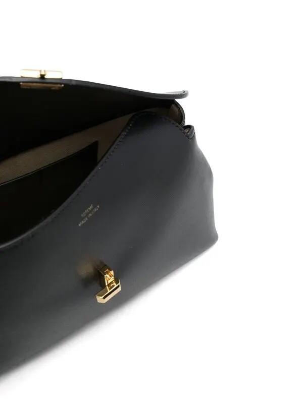 TOTEME T-lock Leather Clutch - Black