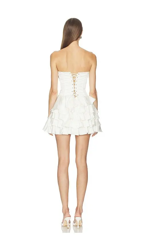 RUNAWAY THE LABEL Tabitha Bustier Ruffle Mini Dress