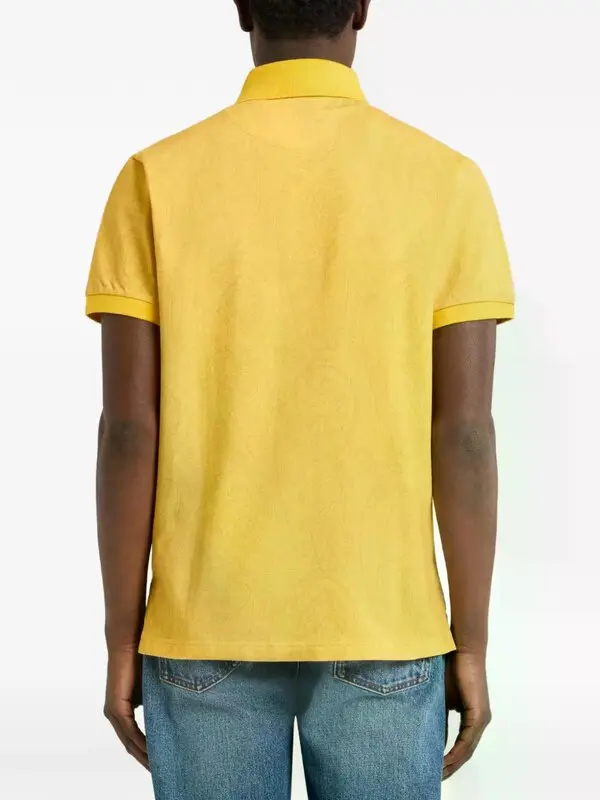 Etro Arnica-motif Cotton Polo Shirt - Yellow