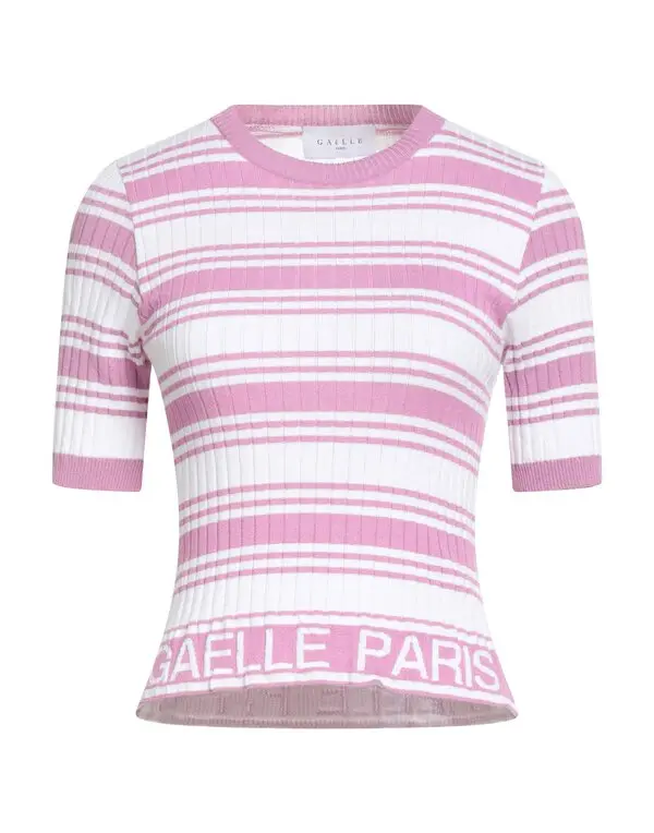 GAËLLE PARIS Striped Crewneck Short Sleeve Knit