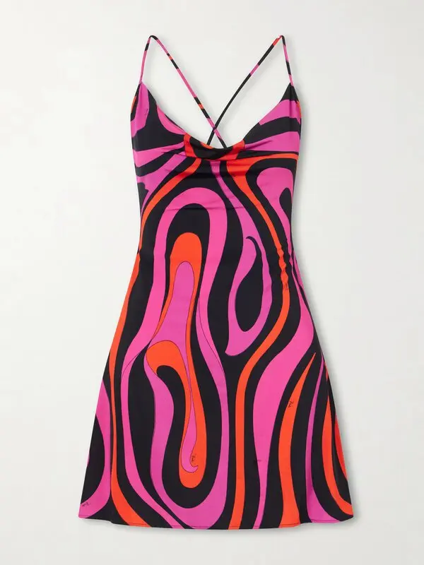 Emilio Pucci Printed Stretch-jersey Mini Dress - Pink