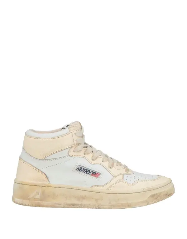 AUTRY High-top Leather Sneakers With Logo Detail - Cream