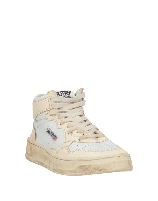 AUTRY High-top Leather Sneakers With Logo Detail - Cream