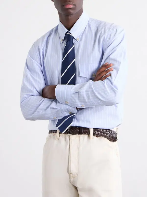 DRAKE'S 7cm Striped Silk Neck Tie