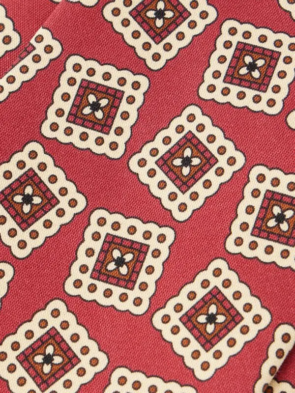 DRAKE'S 7cm Jumbled Medallion Printed Silk Tie