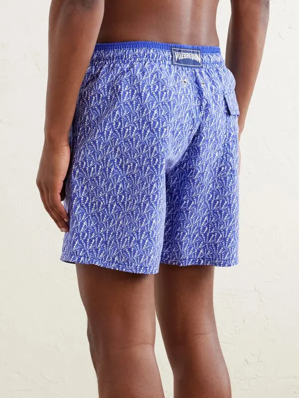 Vilebrequin Moka Straight-leg Mid-length Printed Econyl® Swim Shorts - Blue