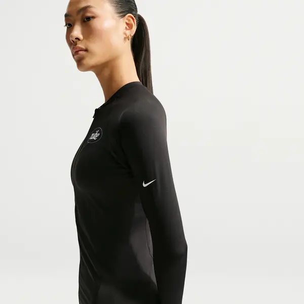 Nike Hydroguard Dri-fit Uv Long Sleeve Zip Top - Black