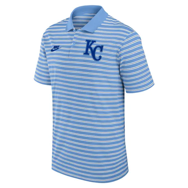 Nike Kansas City Royals Cooperstown Striped Victory Dri-fit Mlb Polo - Blue