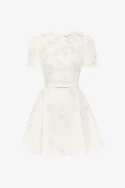 LEO LIN Elyse Petal Short Sleeve Mini Dress - Snow