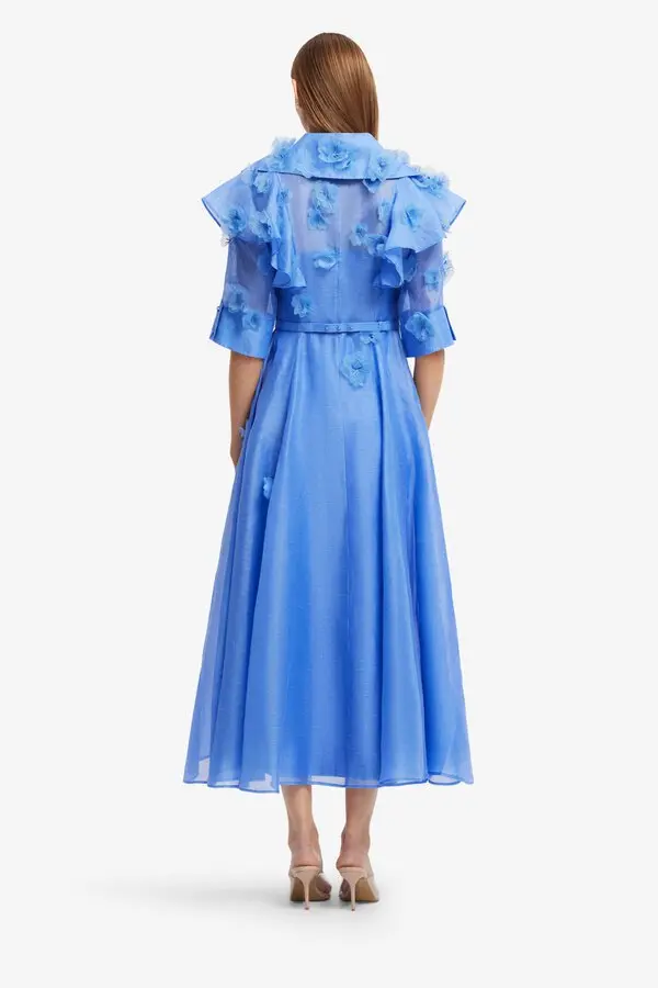 LEO LIN Anya Petal Midi Dress - Azure
