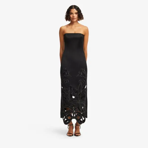 LEO LIN Rayna Appliqué Bustier Maxi Dress