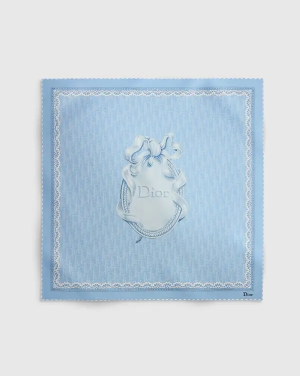 Dior Médaillon 70 Square Scarf - Light Blue Silk Twill