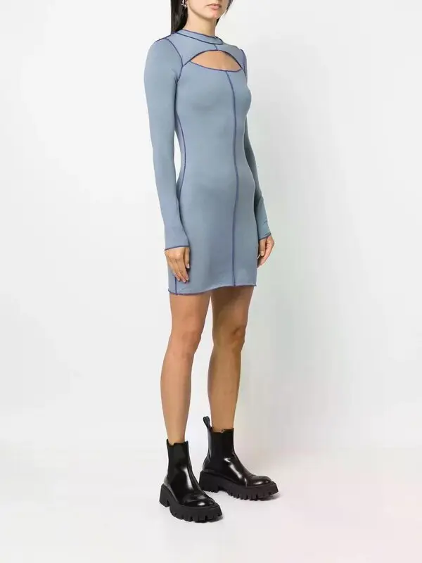 DIESEL® Steel Cotton Blend Cut-out Mini Dress