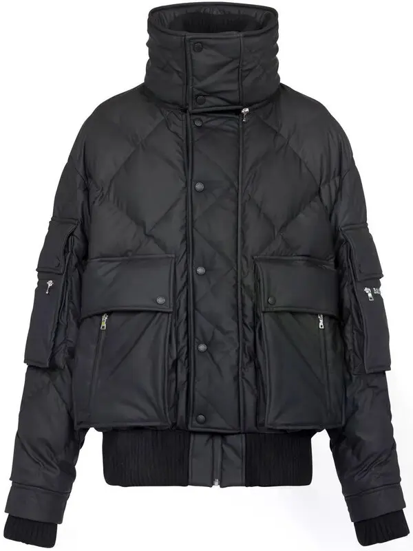 Balmain Zip-up Padded Jacket With Embroidered Logo