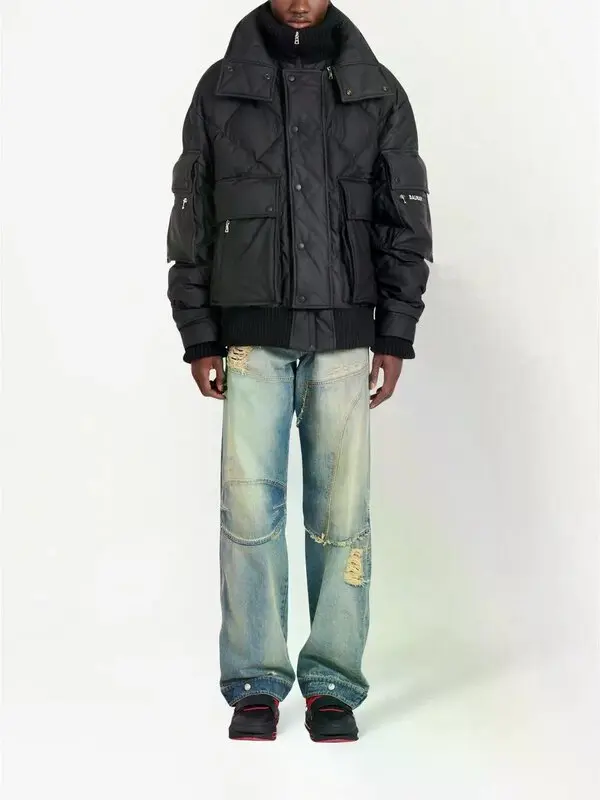 Balmain Zip-up Padded Jacket With Embroidered Logo