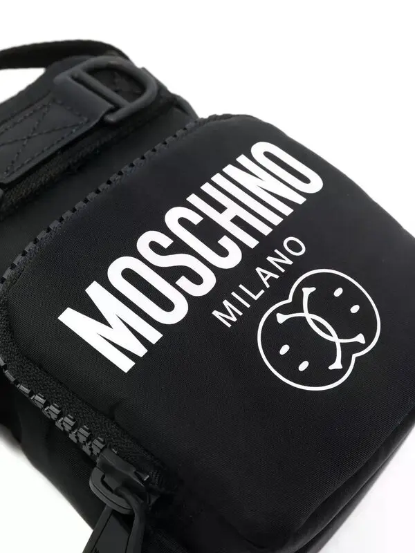 Moschino Print Zip-up Shoulder Bag