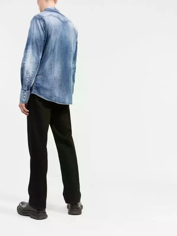 Dsquared2 Acid Wash Denim Shirt