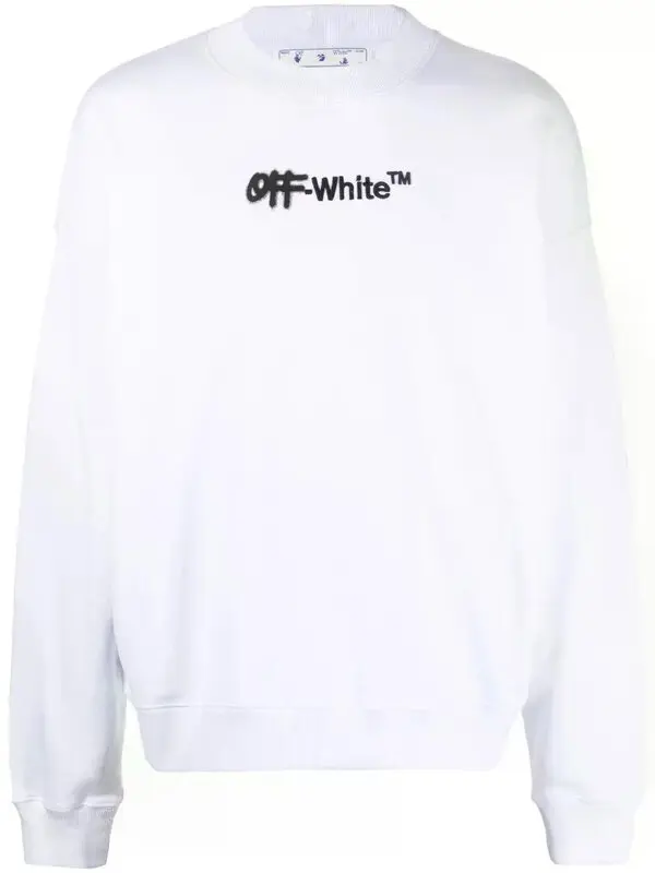 Off-White Logo Print Long Sleeve Sweatshirt - White