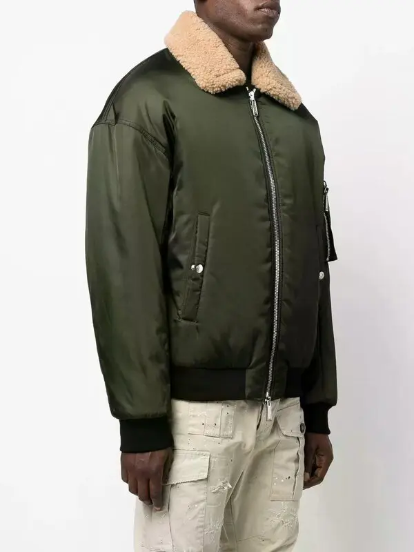Dsquared2 Faux Shearling Trimmed Bomber Jacket