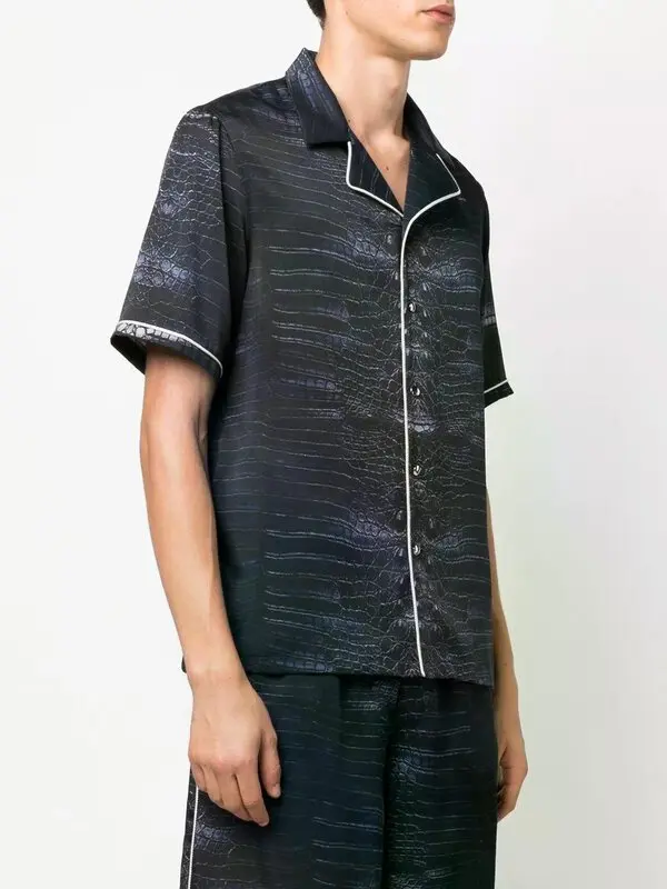 Roberto Cavalli Snakeskin-print Short-sleeve Shirt