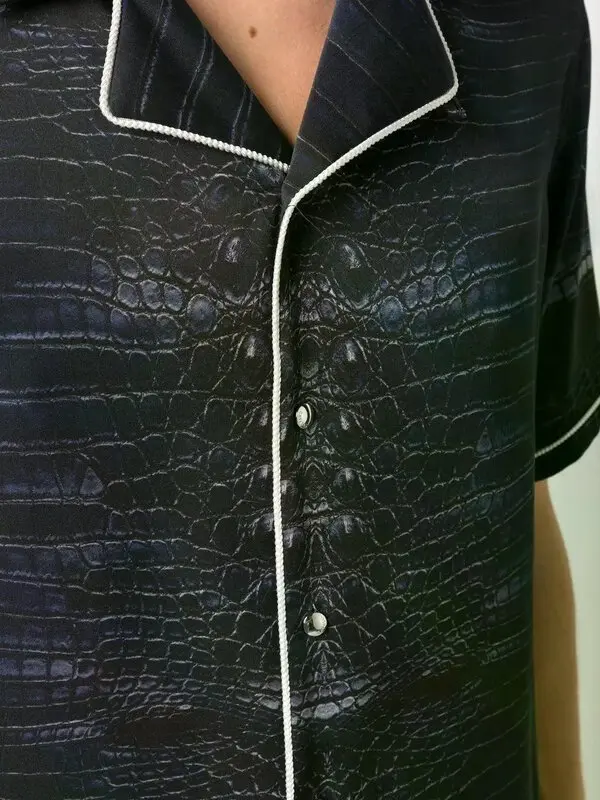 Roberto Cavalli Snakeskin-print Short-sleeve Shirt
