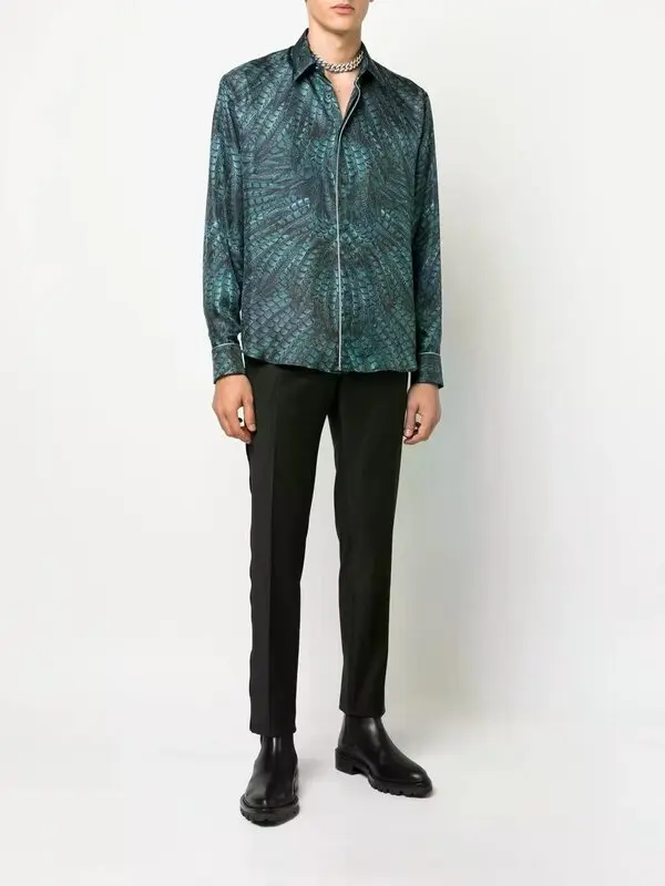Roberto Cavalli Falcon Print Silk Shirt