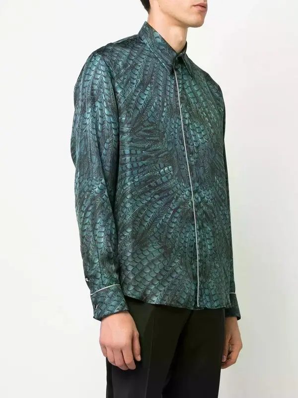 Roberto Cavalli Falcon Print Silk Shirt