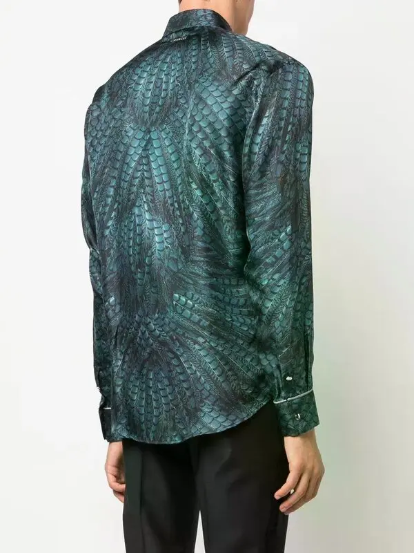 Roberto Cavalli Falcon Print Silk Shirt