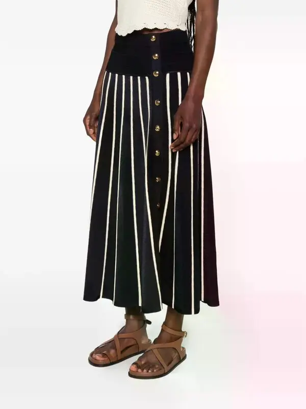 Zimmermann Striped Button-down Midi Skirt