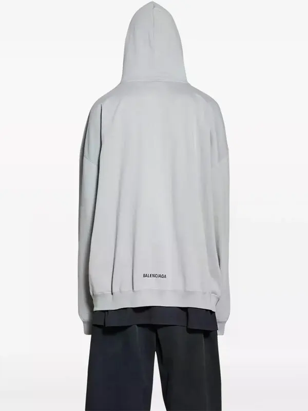 Balenciaga Logo Print Jersey Hoodie