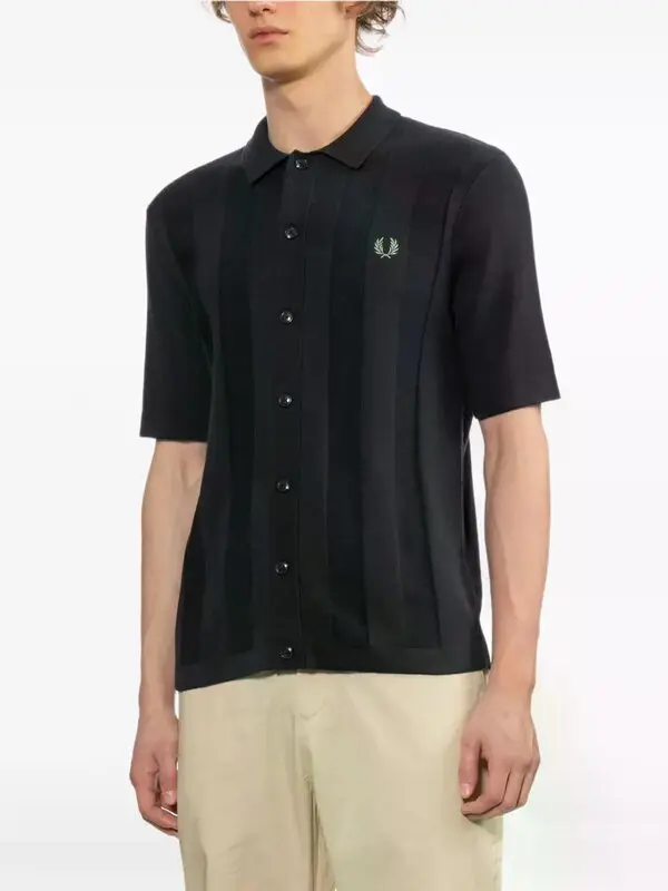 Fred Perry Logo-embroidered Short Sleeve Shirt - Blue