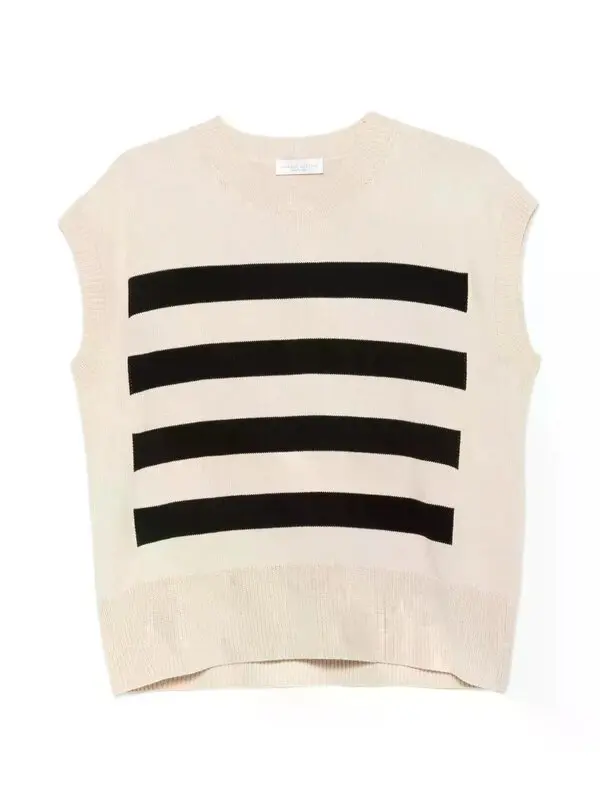 ROBERTO COLLINA Striped Sleeveless Knit Top