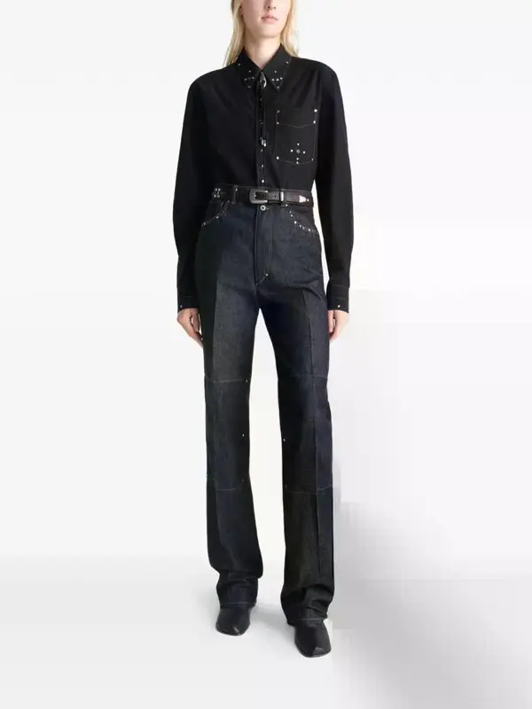 LEMAIRE Studded Cotton Crepe Fitted Shirt