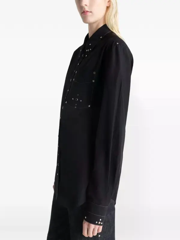 LEMAIRE Studded Cotton Crepe Fitted Shirt