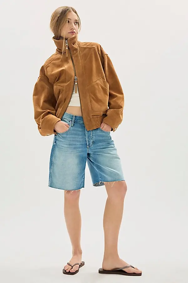 AMO Steph Relaxed Denim Bermuda Shorts