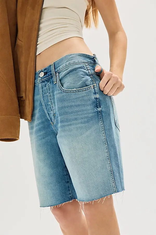 AMO Steph Relaxed Denim Bermuda Shorts