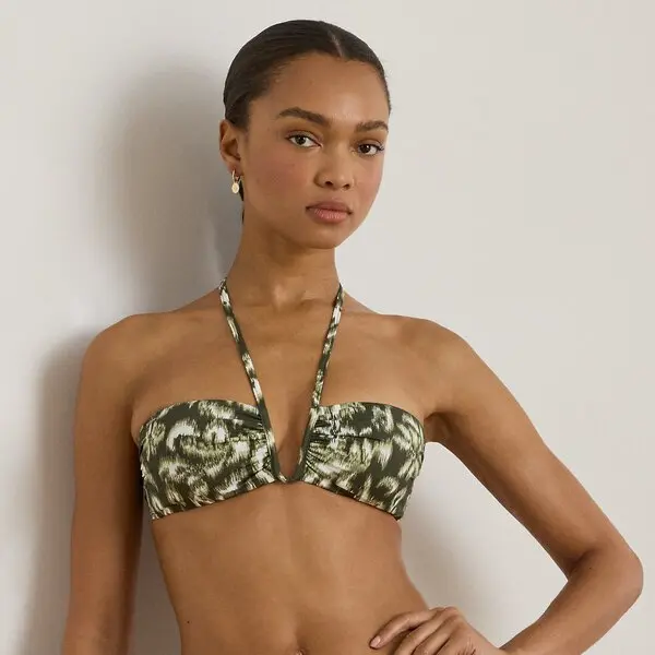 Ralph Lauren Abstract Floral Bandeau Bikini Top - Multi