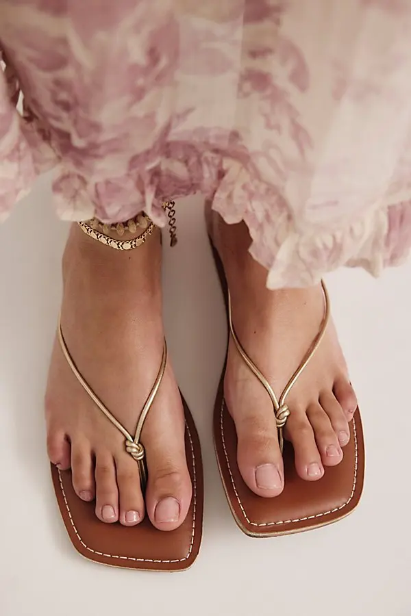 Matisse Barely There Thong Sandals - Gold