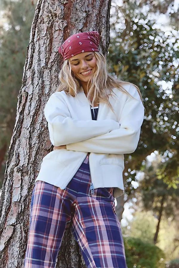 Free People Victory Lap Zip-up Heavyweight Sweatshirt - White