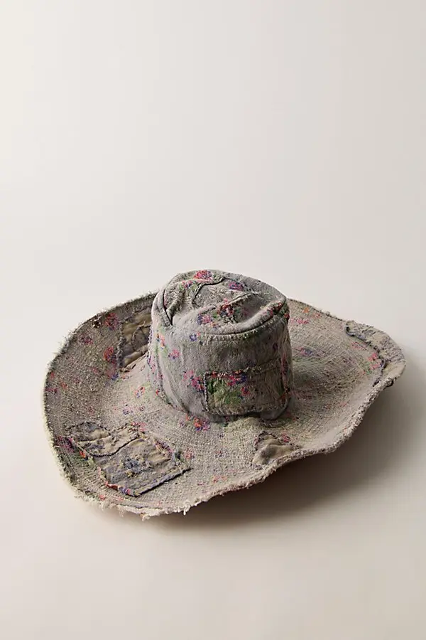 MAGNOLIA PEARL Floral Patchwork Wide Brim Hat - Multicolor